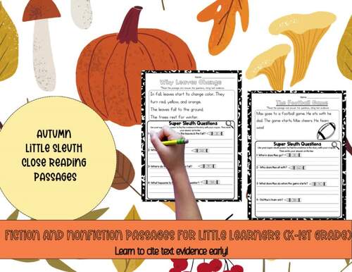 Fall-Theme Emergent Reader Passages and Questions Close Reading ...