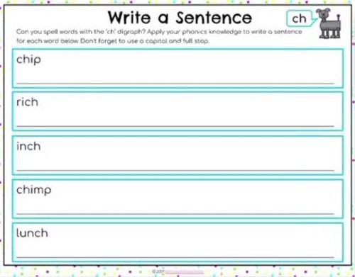 Digraph CH Phonics Worksheets | Consonant Digraph Activities & Literacy ...