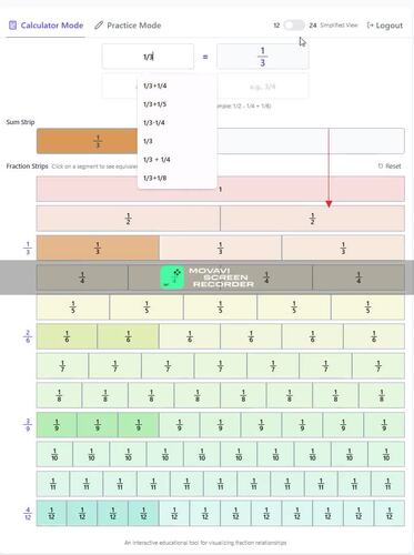 Hands-On Fraction Strips – Interactive Tool for Fraction Operations