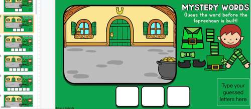 Digital Sight Word Game- St. Patrick's Day Distance Learning Google