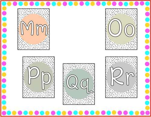 Printable Boho Neutral Spotty Alphabet posters, Alphabet Posters Wall ...