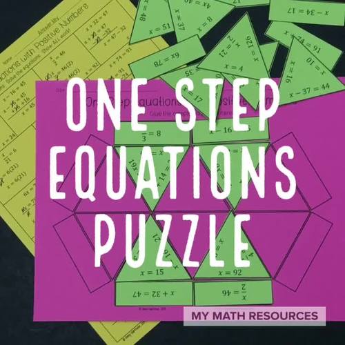 One Step Equations w/ Positive Numbers Puzzle by Amy Harrison | TPT
