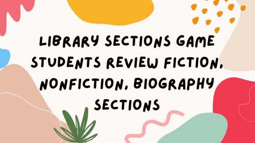 Library Sections Vintage Arcade Game Fiction Nonfiction Bio | TPT