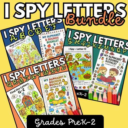 I Spy A to Z Alphabet Letters | Phonics Beginning Sounds Worksheets