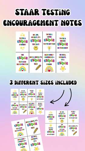 STAAR Testing Encouragement Notes, STAAR Testing Printable Snack Tags, PDF