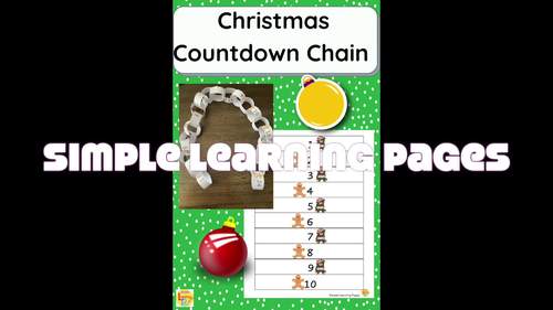 Christmas Countdown Chain by Simple Learning Pages | TPT
