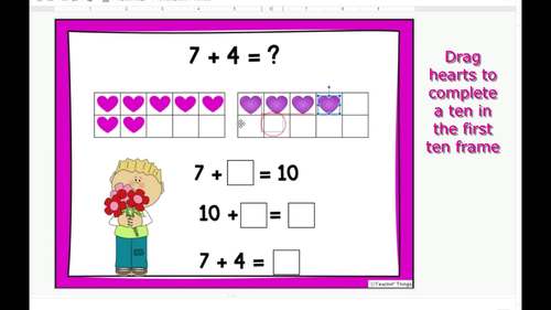 DISTANCE LEARNING - Make a Ten to Add - Valentine's Day Edition | TpT