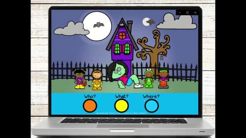 Halloween Boom Cards Speech Therapy | WH Questions | Verb GIFs | TpT