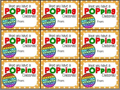 Pop It / Push Pop Fidget Toy Gift Tag (Hope you have a popping Christmas!)