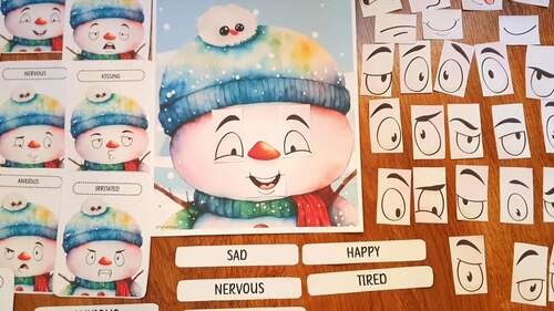 Snowman emotions activity, Snowman faces, Emotions and feelings activity