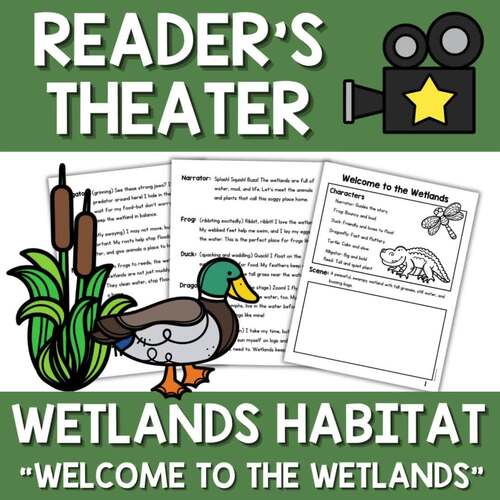 Wetlands Habitat Readers Theater Reading Activity Animal Adaptations ...