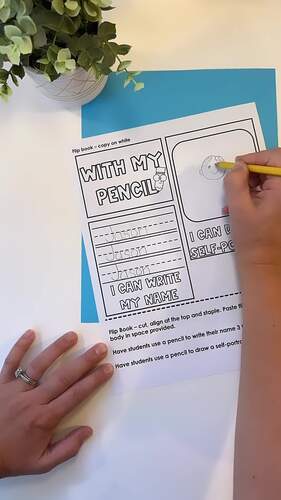 Back to School Bulletin Board Pencil Name and Self-Portrait Craft