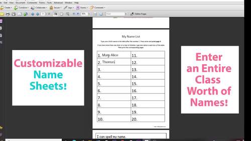 Customizable Name Practice Worksheets - Editable Name PDF by Crafting ...