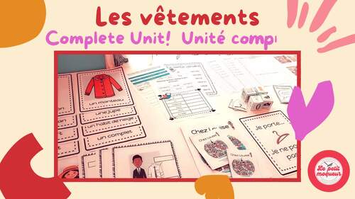 Les vêtements | En français | Complete Unit: Reading Book, Worksheets ...