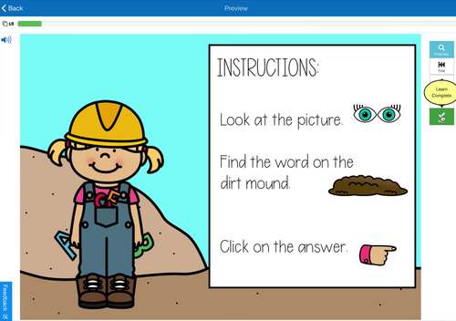 Boom Cards Build CVC Words with the Short Vowel e Construction Theme