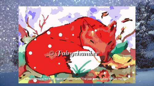 Sleeping Winter Fox Color-by-Numbers Relaxing Art Activity by Fairychamber