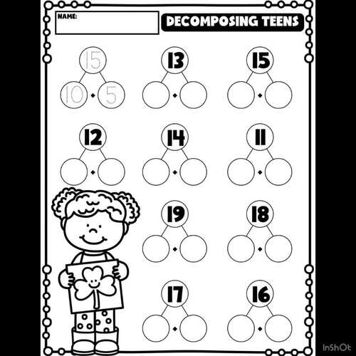 St. Patrick’s Day Kindergarten Math Teen Numbers | Compose and Decompose
