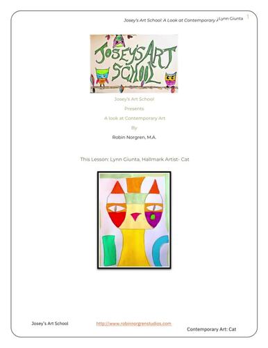 Lynn Giunta Art Lesson Cat K-4 Biography and Project by Joseys STEAM School