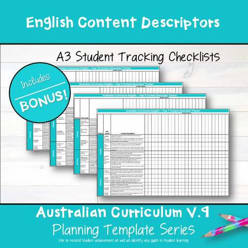 V9 ENGLISH Content Descriptor Overviews - Year 7-10 BUNDLE Pack by ...