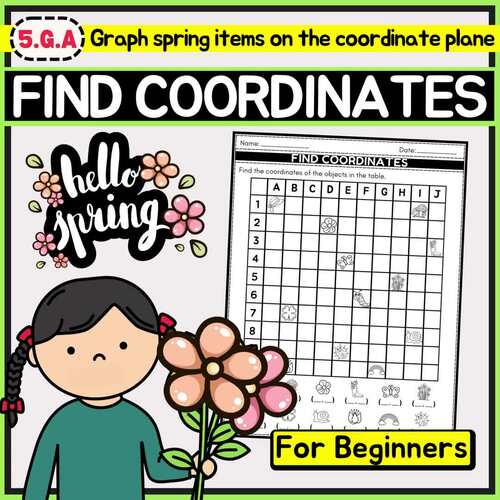 Coordinate Plane For Beginners Map Coordinates Spring Break Skills Activity