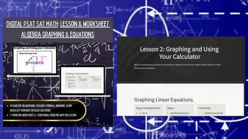 Digital SAT MATH High School Lesson & Worksheet Algebra Graphing and ...