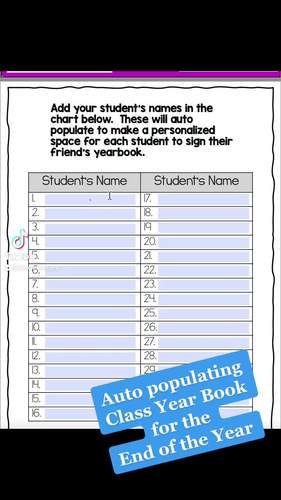 Editable End of the Year Classroom Yearbook | Fillable PDF for Student ...