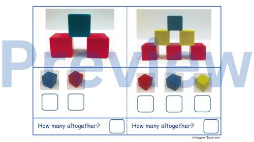 Wooden Blocks Kindergarten Math Center - Build, Count & Add with 3D Shapes!