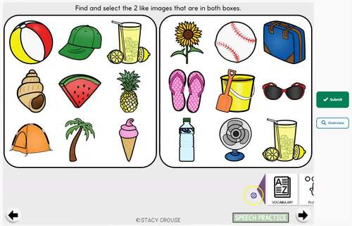 Summer Speech Therapy Game for Articulation & Language BOOM™ CARDS Click It