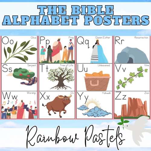 3 Bible Alphabet Posters Charts - Christian Class Homeschool/Sunday ...