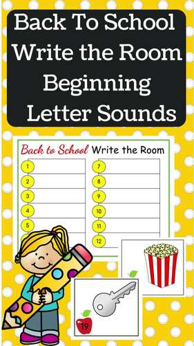 Back To School Write the Room Beginning Letter Sounds by Z-Girl Creations