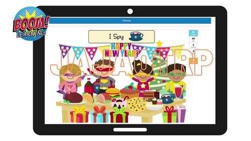 I Spy Christmas New Year Costume Party - Boom Cards Distance Learning