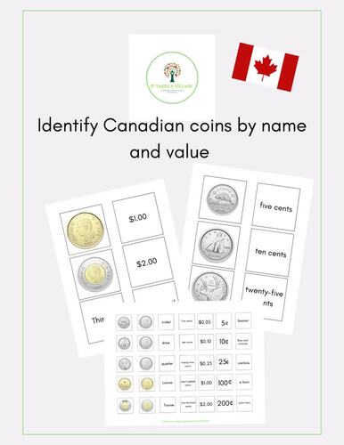 Money-Identify CANADIAN coins FLASHCARDS, by name and value | TPT