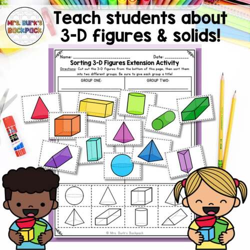 3D Shapes, Figures, and Solids Math Activity Pack, Worksheets ...