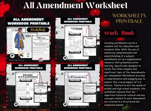 All Amendment Worksheet by English For Kids ABC | TPT
