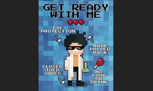 Lab Safety TikTok Poster | Science Pixel Poster | Classroom Management