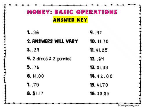 Money Task Cards, Menu Math, Counting Money Game, Making Change ...