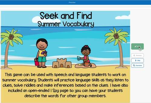 Summer I Spy Seek and Find Riddles Summer Speech Therapy Vocabulary ...