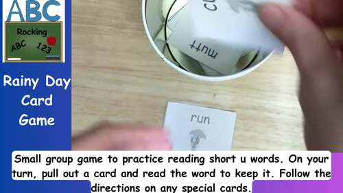 Short u vowel (cvc) Small Group Phonics Card Game: words and phrases