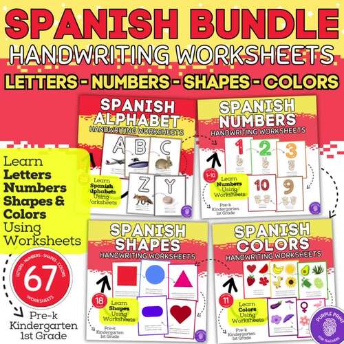 Spanish Letters, Numbers, Shapes & Colors Printable Handwriting ...