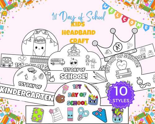1st Day of School Headband Craft Bundle by Lucky Mulberry Digital Designs