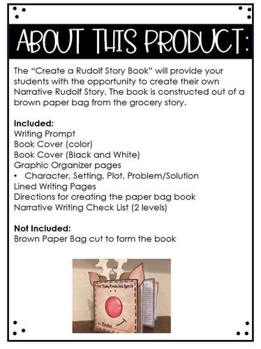RUDOLPH Narrative Writing Craft Activity 2nd 3rd Grade | TPT