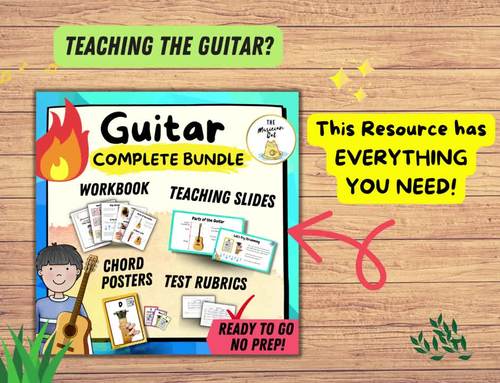 Guitar for Beginners COURSE BUNDLE - Lesson slides, workbook, posters ...