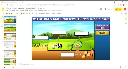 Where does our food come from?: Drag & Drop Worksheet: Google Slides + PPT