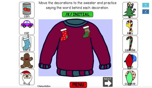 Decorate a Christmas Sweater Interactive Articulation Activity Speech ...