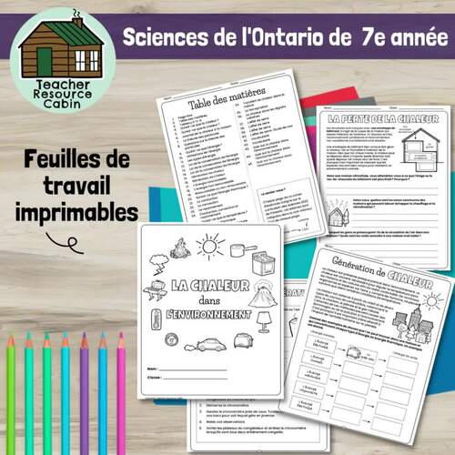 Grade 7 FRENCH Science Workbooks (NEW 2022 Ontario Curriculum) | TPT