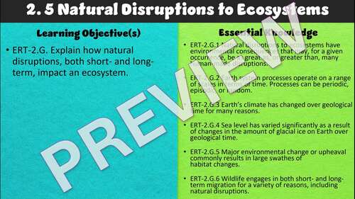 Natural Disruptions to Ecosystems PowerPoint Slideshow + Guided Notes