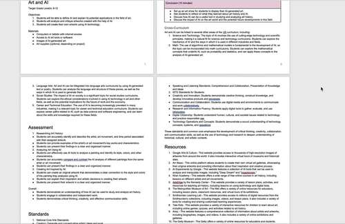 Art and Artificial Intelligence Lesson Plan + Slides Grades 9-12