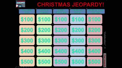 CHRISTMAS JEOPARDY! Interactive Gameboard, Text & Visuals, Editable ...
