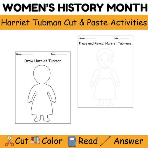 Harriet Tubman Cut and Paste Craft for Women’s History Month Grades 1-3