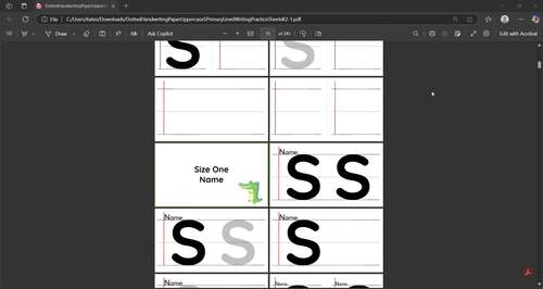 Dotted Handwriting Paper Uppercase S | Primary Lined Writing Practice ...